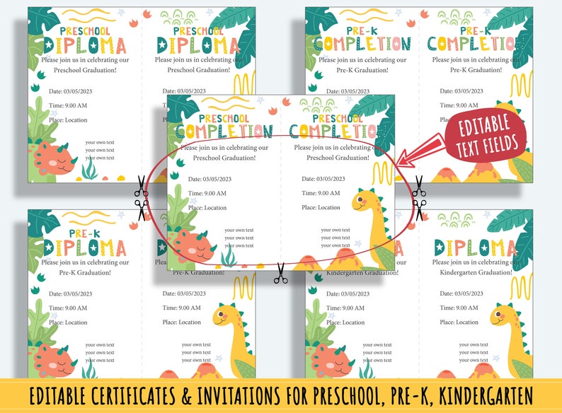 37 Pages of Editable Diplomas Certificates and Invitations - Etsy