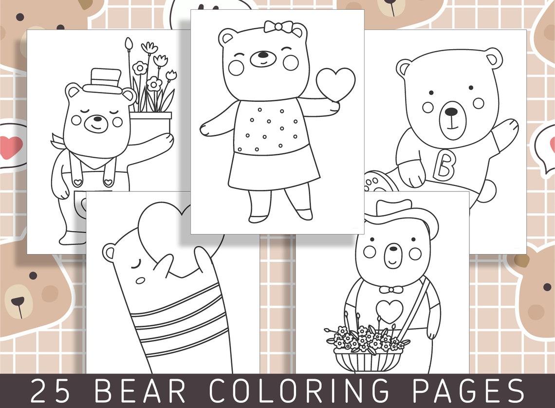 25 Adorable Bear Coloring Pages for Preschool and Kindergarten Kids ...