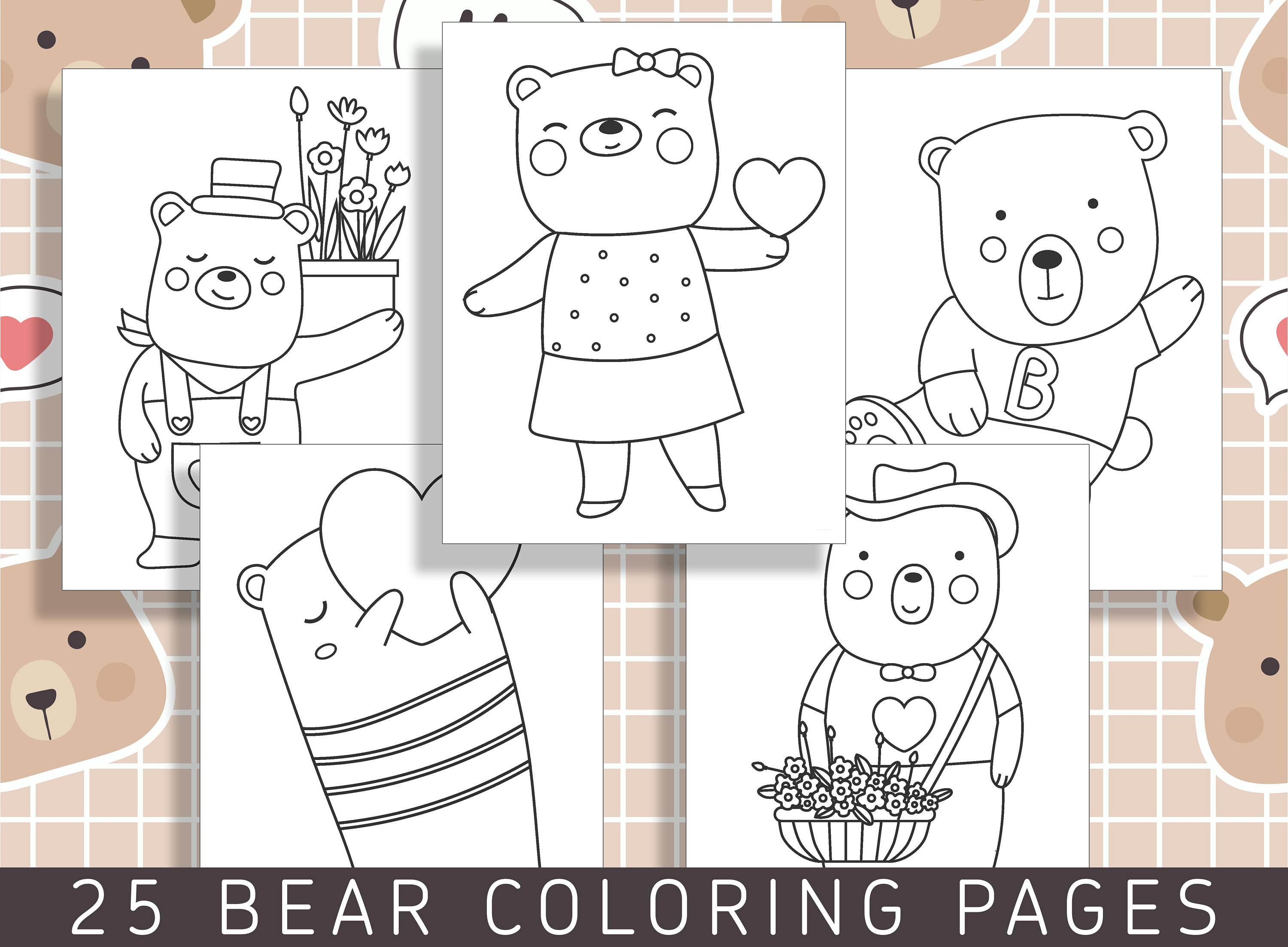 25 Adorable Bear Coloring Pages for Preschool and Kindergarten Kids ...
