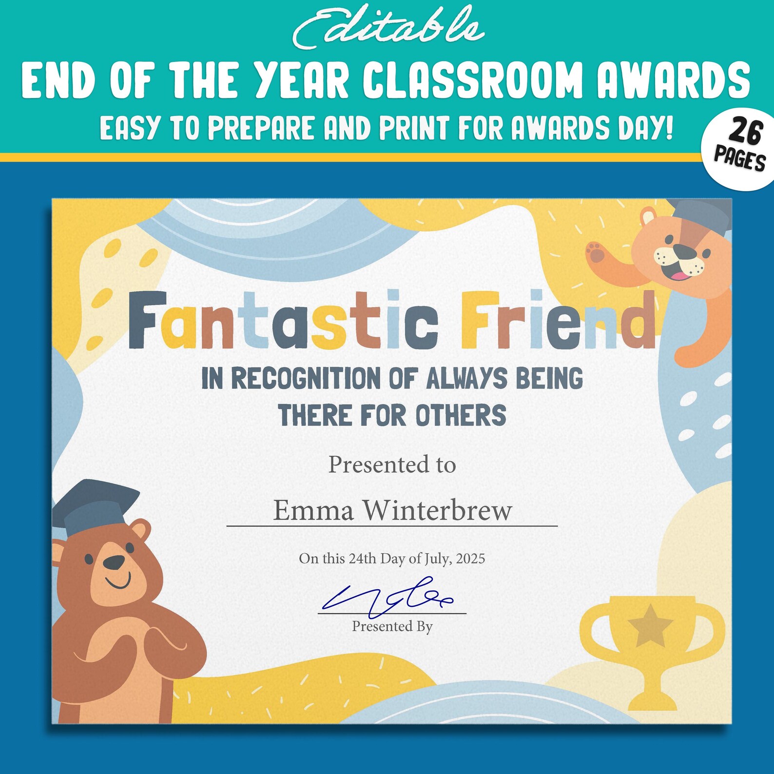 Editable Superlative Awards, End of the Year Classroom Awards, Student ...