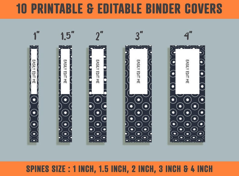 Minimal Simple Dotted Geometric Binder Cover, 10 Printable/editable ...