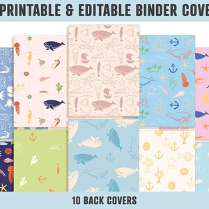 Binder Cover Animal, 10 Printable/editable Covers+spines, Binder ...