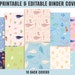 Binder Cover Animal, 10 Printable/editable Coversspines, Binder Inserts ...