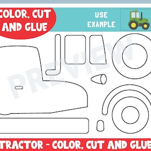Tractor Craft Activity - Color, Cut, and Glue for Prek to 2nd Grade ...