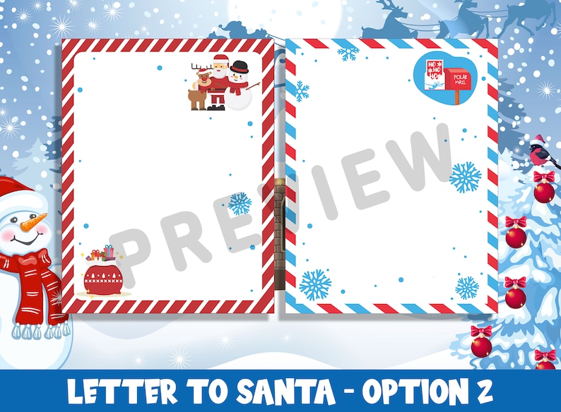 Printable Magical Kids Letter to Santa Kit: 2 Enchanting Designs, Fill ...