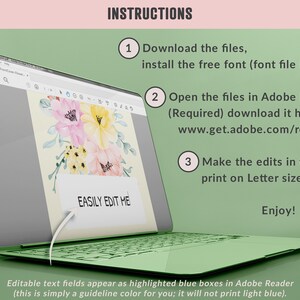 Flower Binder Cover, 10 Printable & Editable Binder Covers+spines ...