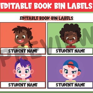 Editable & Printable Book Box Labels: 16 Customizable Designs for ...