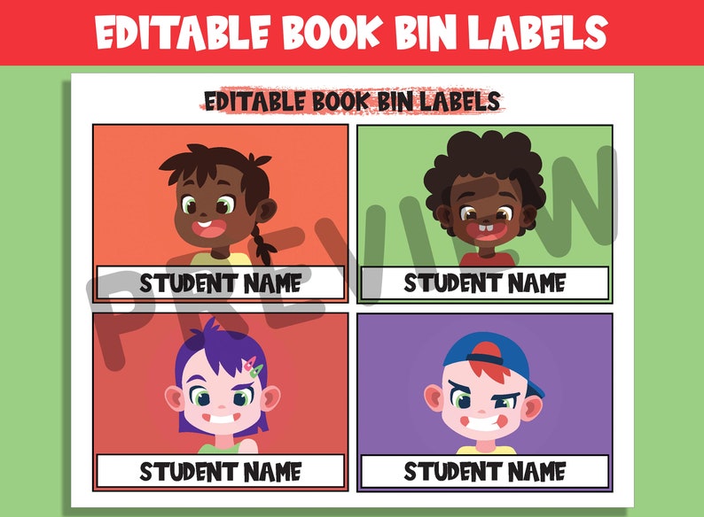 Editable & Printable Book Box Labels: 16 Customizable Designs for ...