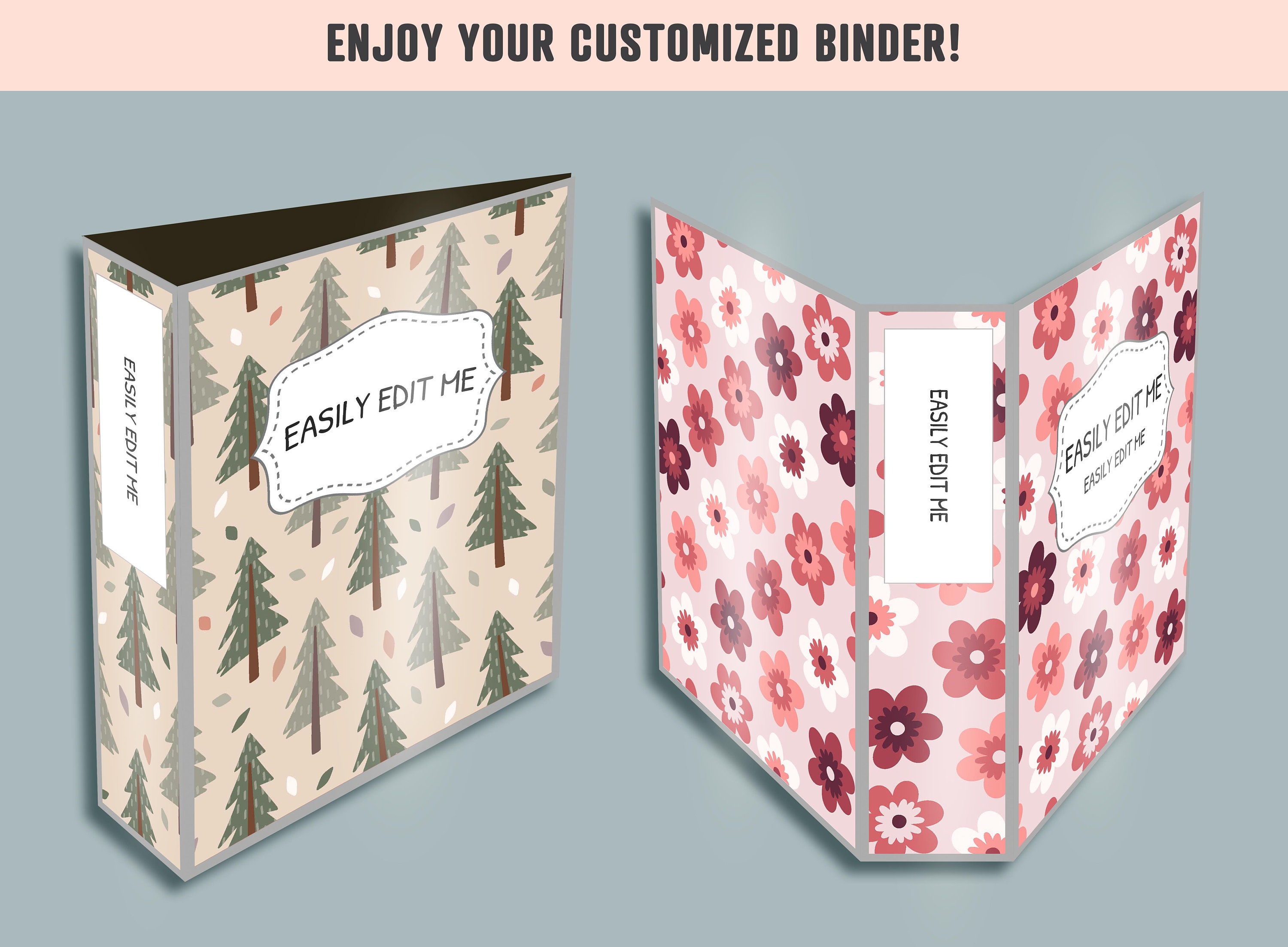 Soft Pastel Colors Binder Cover, 10 Printable Editable Covers + Spines ...