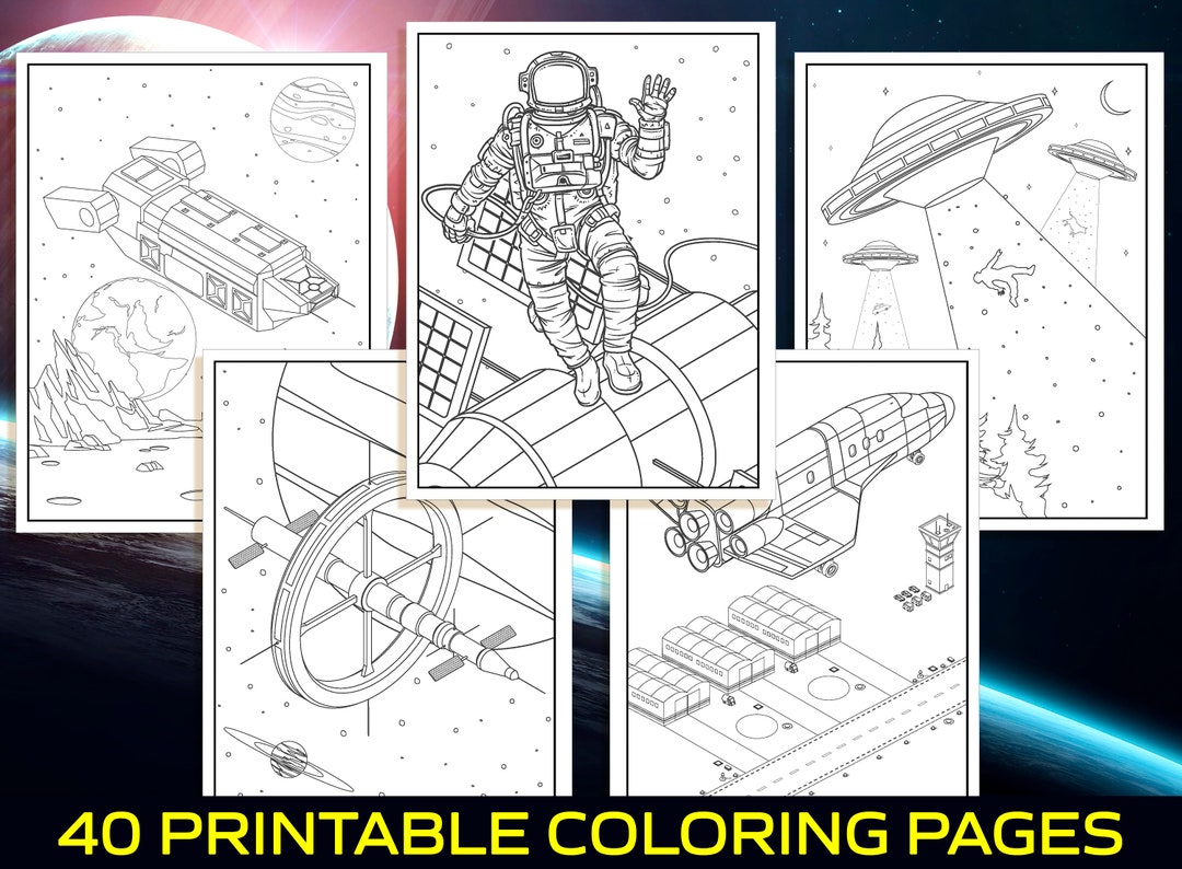 Space Coloring Pages 40 Printable Space Coloring Pages for Kids, Boys ...