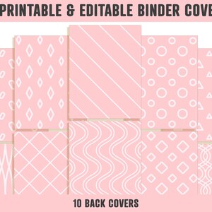 Pink Binder Cover, 10 Printable & Editable Covers+spines, Binder Insert ...