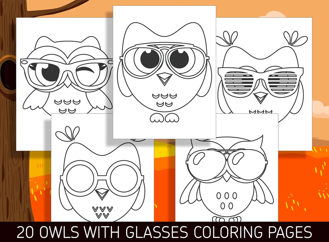 20 Adorable Owl With Glasses Coloring Pages for Preschool and ...