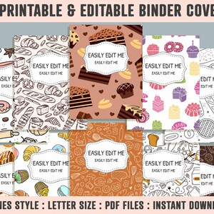 Bakery Binder Cover (bread, Cake, Brownie, Bun, Croissant...), 10 ...