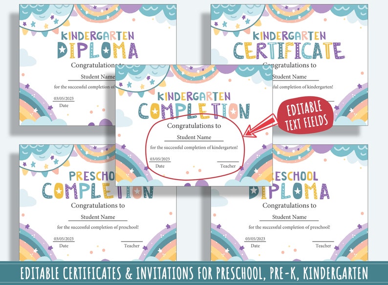 Colors of Success: 37 Pages of Rainbow-themed Diplomas, Certificates ...