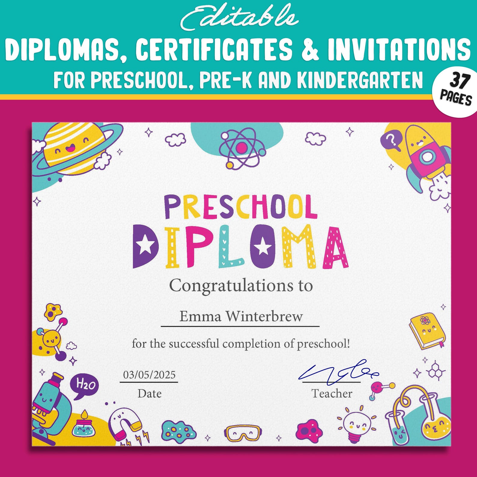 Customizable Science Diplomas, Certificates, and Invitations for ...