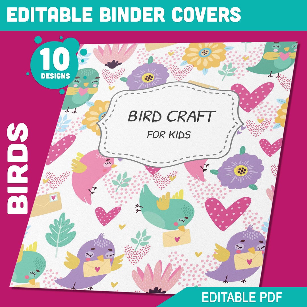 Binder Cover Printable Editable, 10 Covers+spines, Binder Insert ...