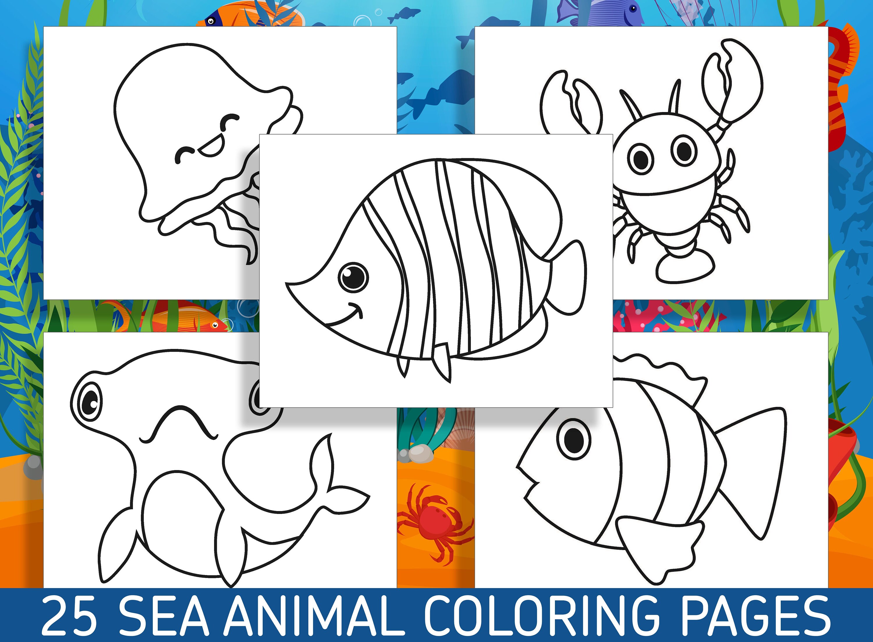 Explore the Wonders of the Sea With 25 Adorable Coloring Pages Ideal ...