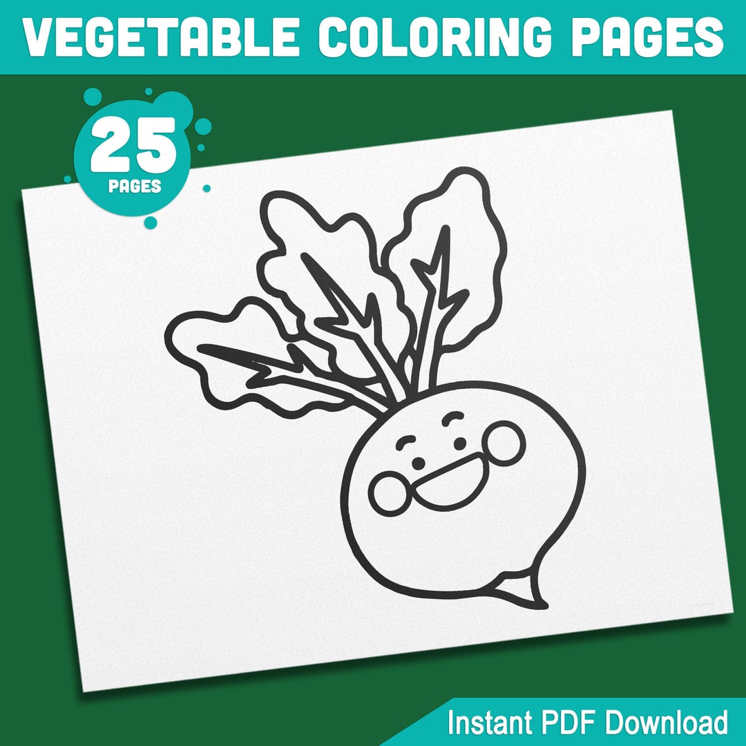 Vegetable Coloring Pages: 25 Cute High-resolution Sheets With Coloring ...