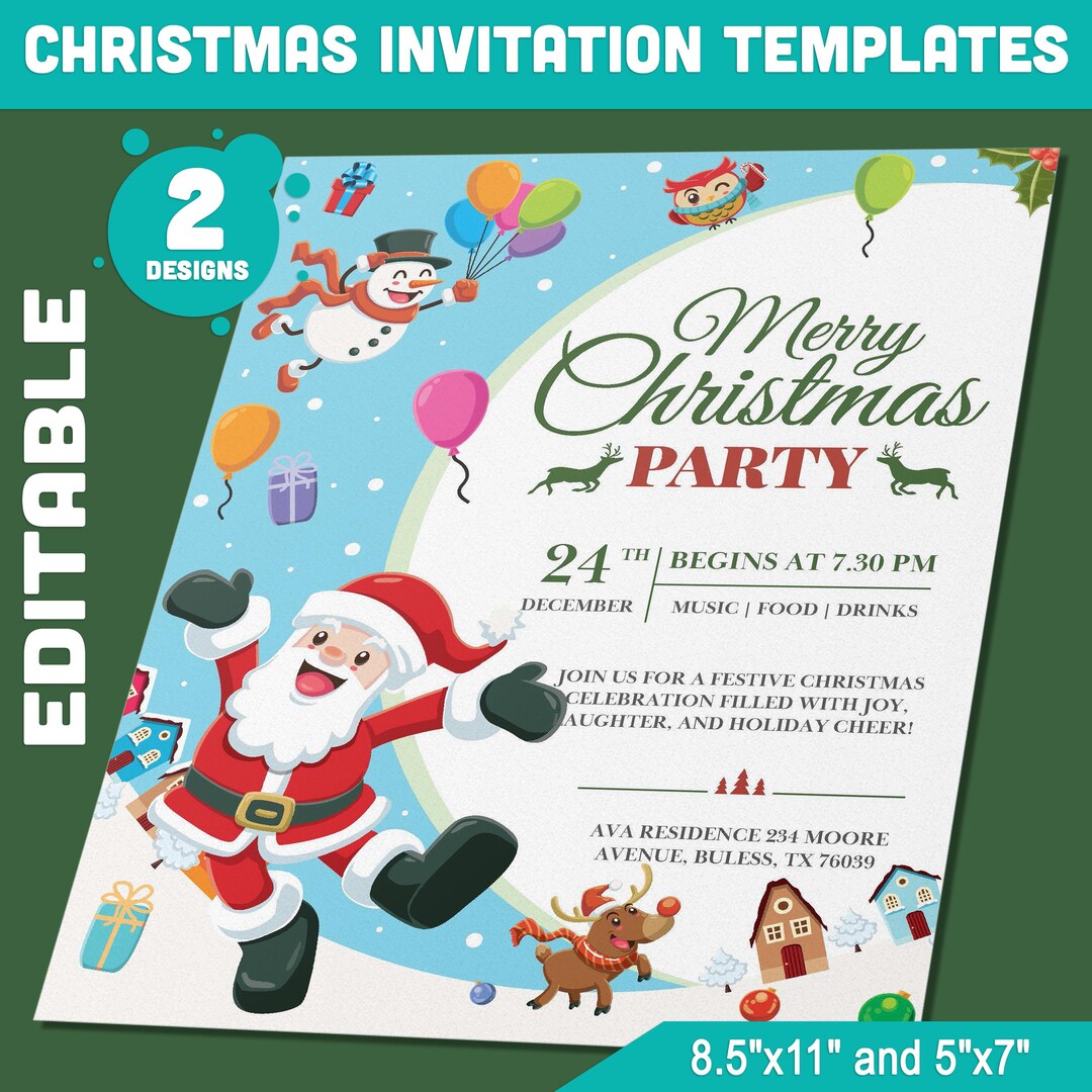 Editable Christmas Party Letter to Parents and Invitations - 2 Designs ...