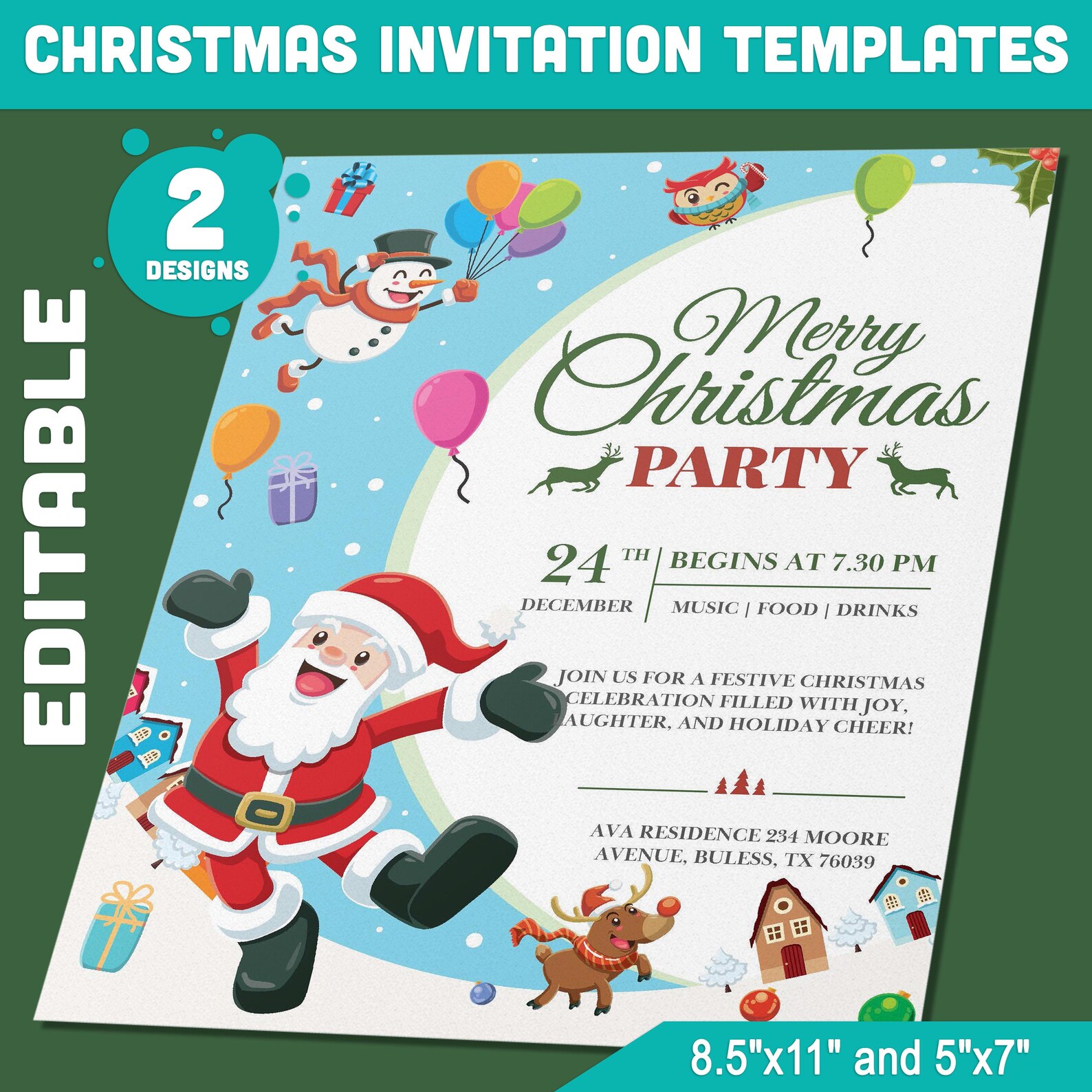 Editable Christmas Party Letter to Parents and Invitations - 2 Designs ...