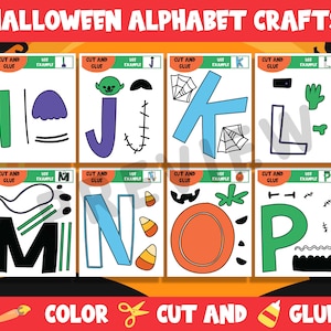 Halloween Alphabet Activities, Spooky ABC Crafts, 53 Pages, A-Z, Color ...