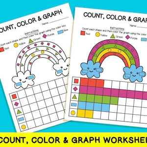 40 Count, Color & Graph Worksheets, Count and Graph Shapes Worksheets ...