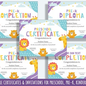 37 Pages of Editable Diploma, Certificate, and Invitation Templates for ...