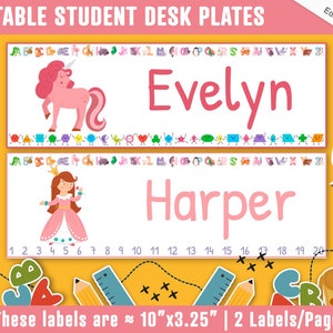 Student Desk Plates 30 Printable/editable Fairy Tale Classroom Name ...