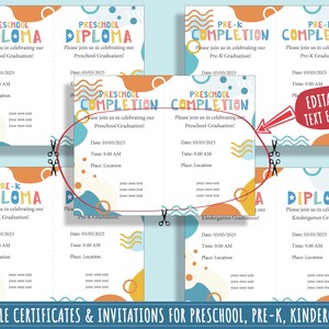 Modern Editable Graduation Certificates, Diplomas, Invitations Template ...