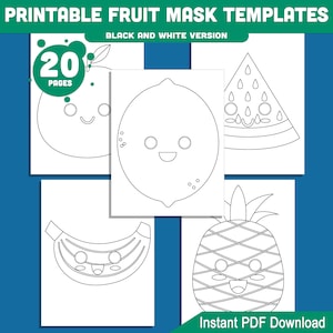 Printable Fruit Mask Templates: 20 Fun DIY Crafts for Kids, Pre-colored ...