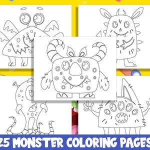 Spooky Monster Coloring Book for Kids: 25 High-resolution Pages ...