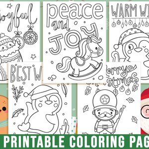 Christmas Coloring Book: 40 Printable Coloring Pages for Kids Featuring ...