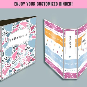 Dots and Hearts Binder Cover, 10 Printable/editable Binder Covers ...