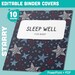10 Editable Starry Binder Covers, Includes 1", 1.5", 2" Spines ...