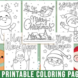 Christmas Coloring Book: 40 Printable Coloring Pages for Kids Featuring ...