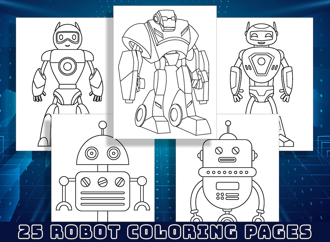 25 Fun Robot Coloring Pages for Preschool and Kindergarten Kids, PDF ...