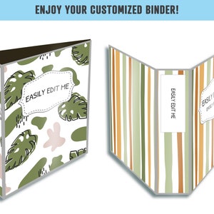 Mixed Abstract Shapes Binder Cover, 10 Printable & Editable Binder ...