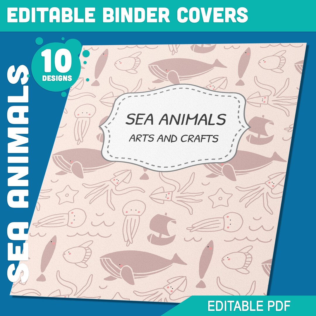 Binder Cover Animal, 10 Printable/editable Coversspines, Binder Inserts ...