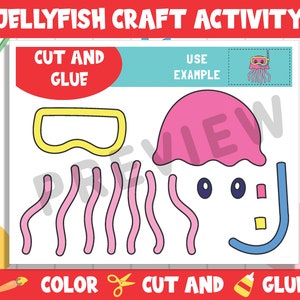 Jellyfish Craft Activity - Color, Cut, and Glue for Prek to 2nd Grade ...