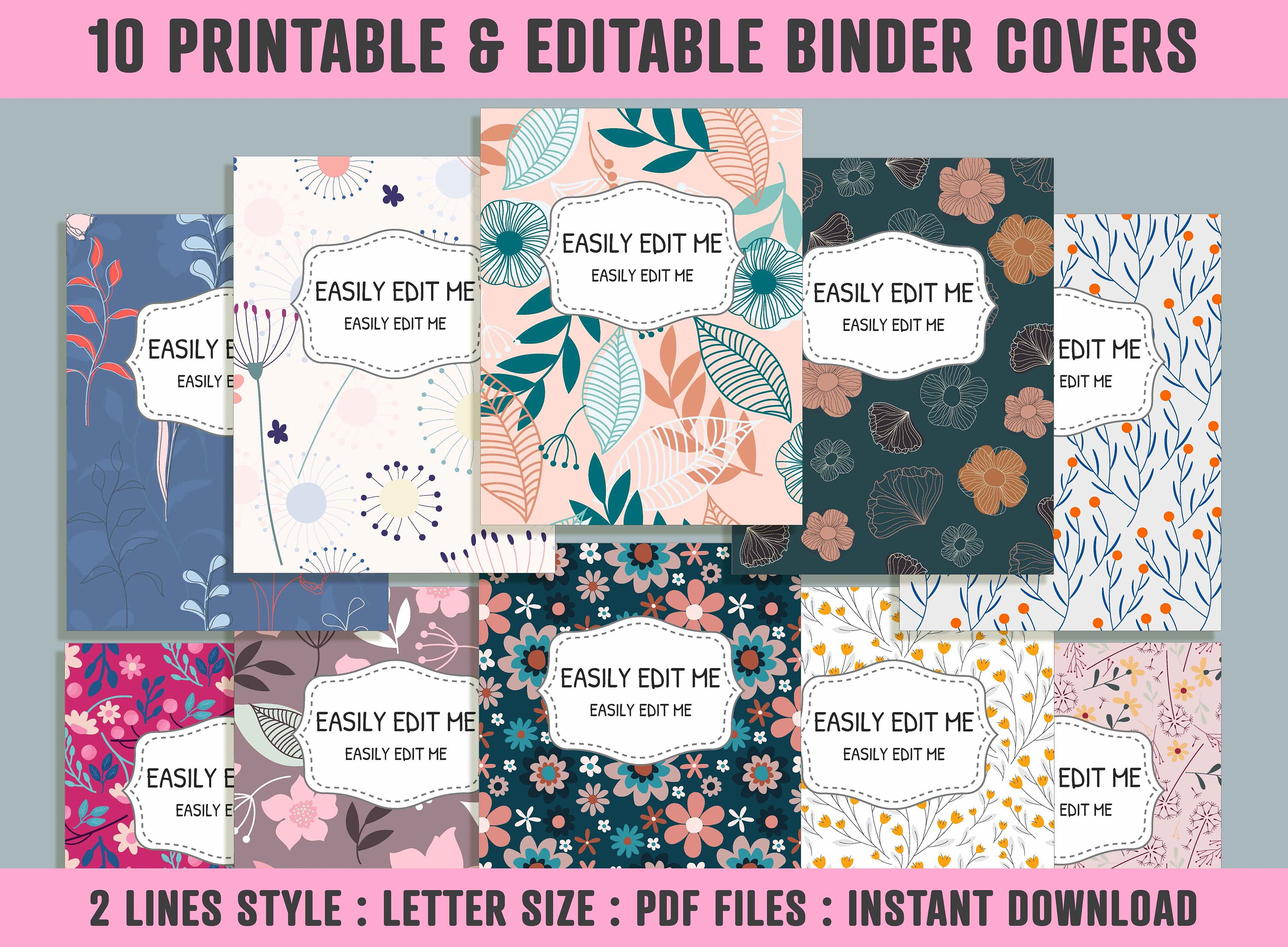 Printable Binder Cover Designs