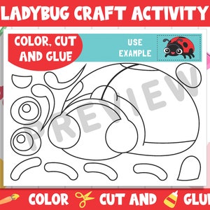 Cute Ladybug Craft Activity - Color, Cut, and Glue for Prek to 2nd ...