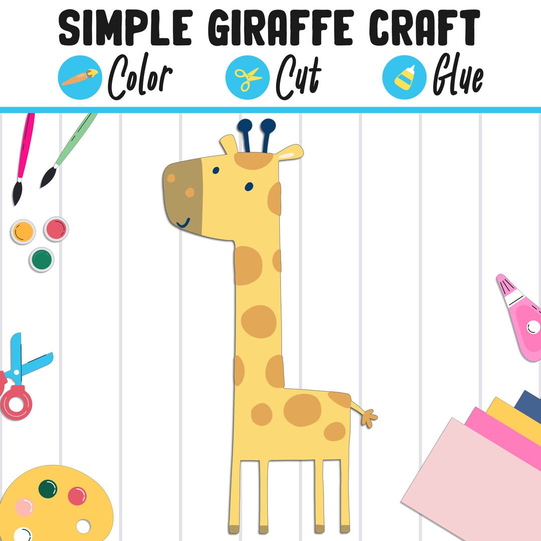 Simple Giraffe Craft for Kids : Color, Cut, and Glue, a Fun Activity ...