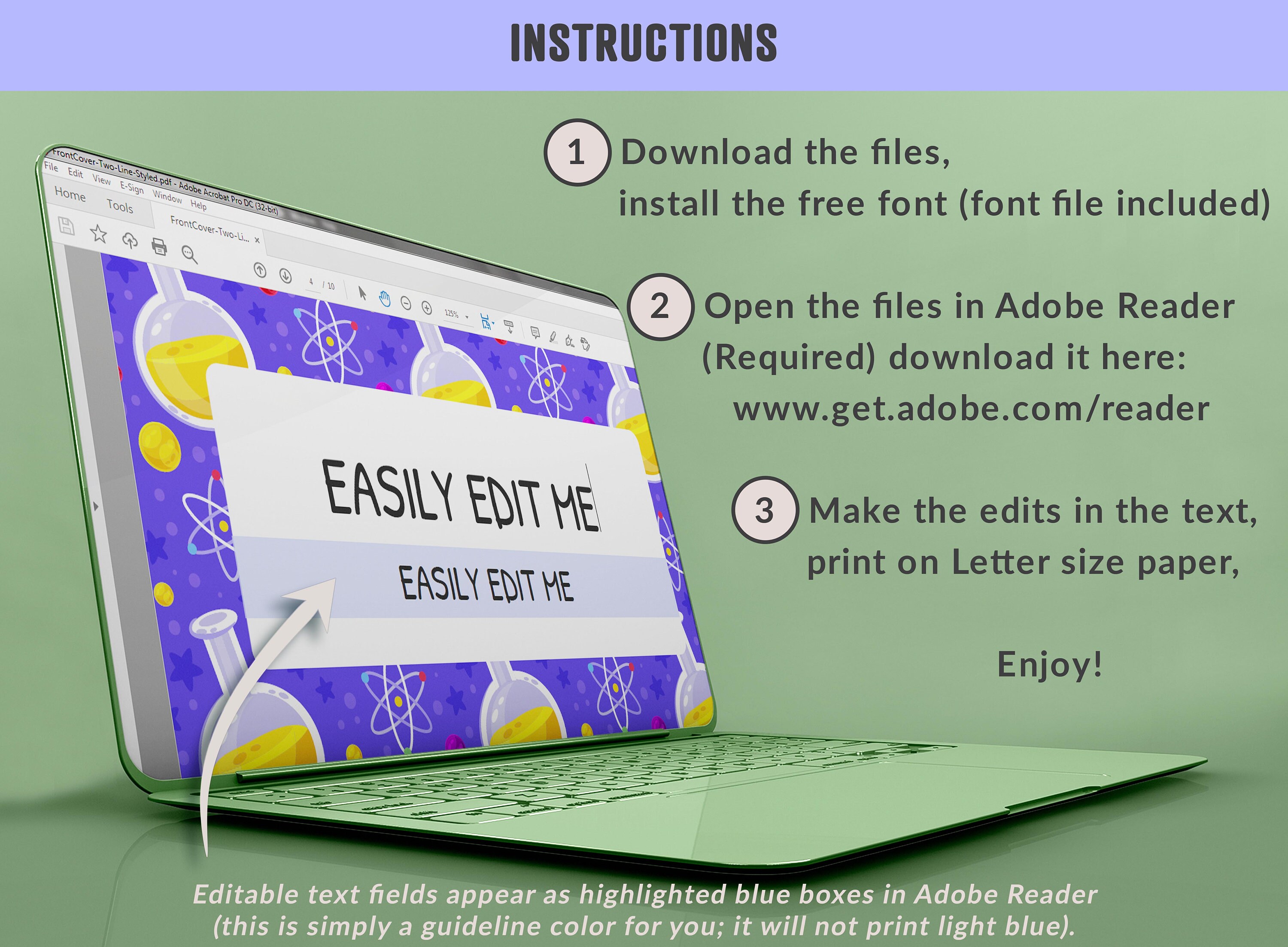 Science Binder Cover 10 Printable & Editable Coversspines - Etsy