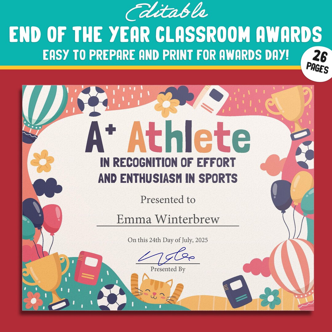 Editable Classroom Superlative Awards, End of the Year Classroom Awards ...