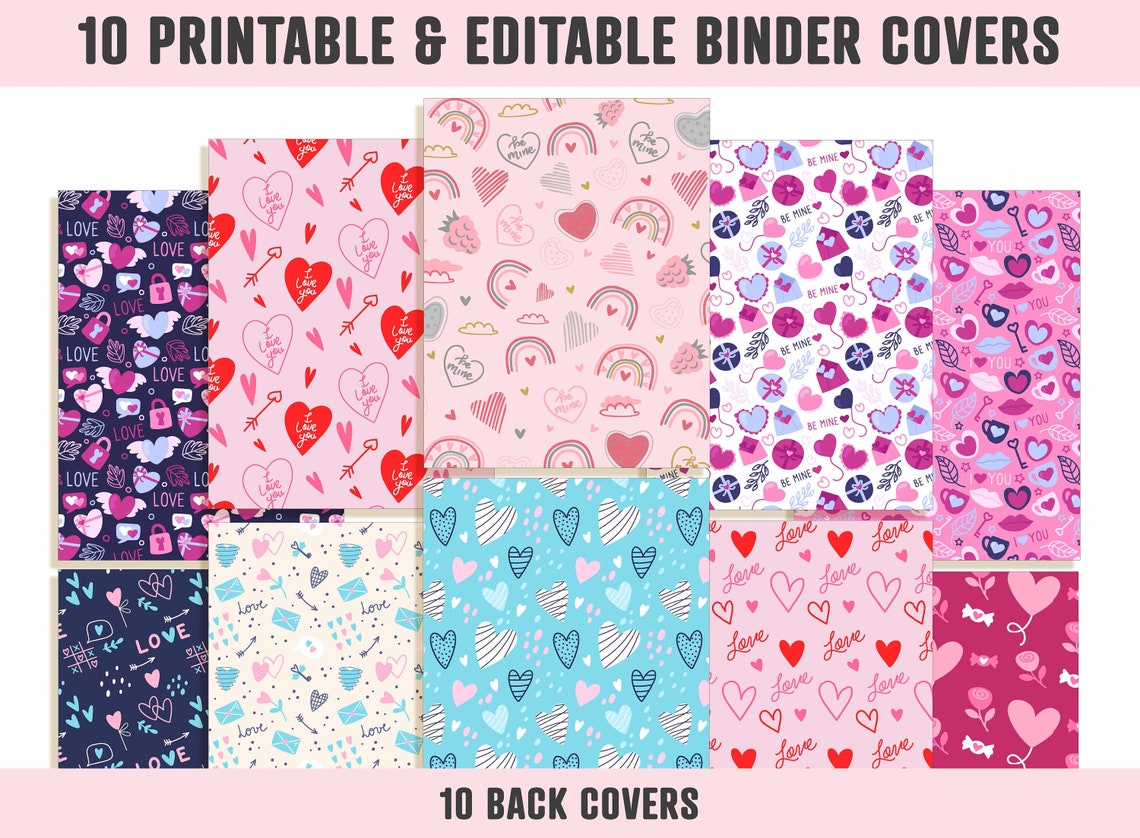 Binder Cover Printable Editable 10 Coversspines Binder | Etsy