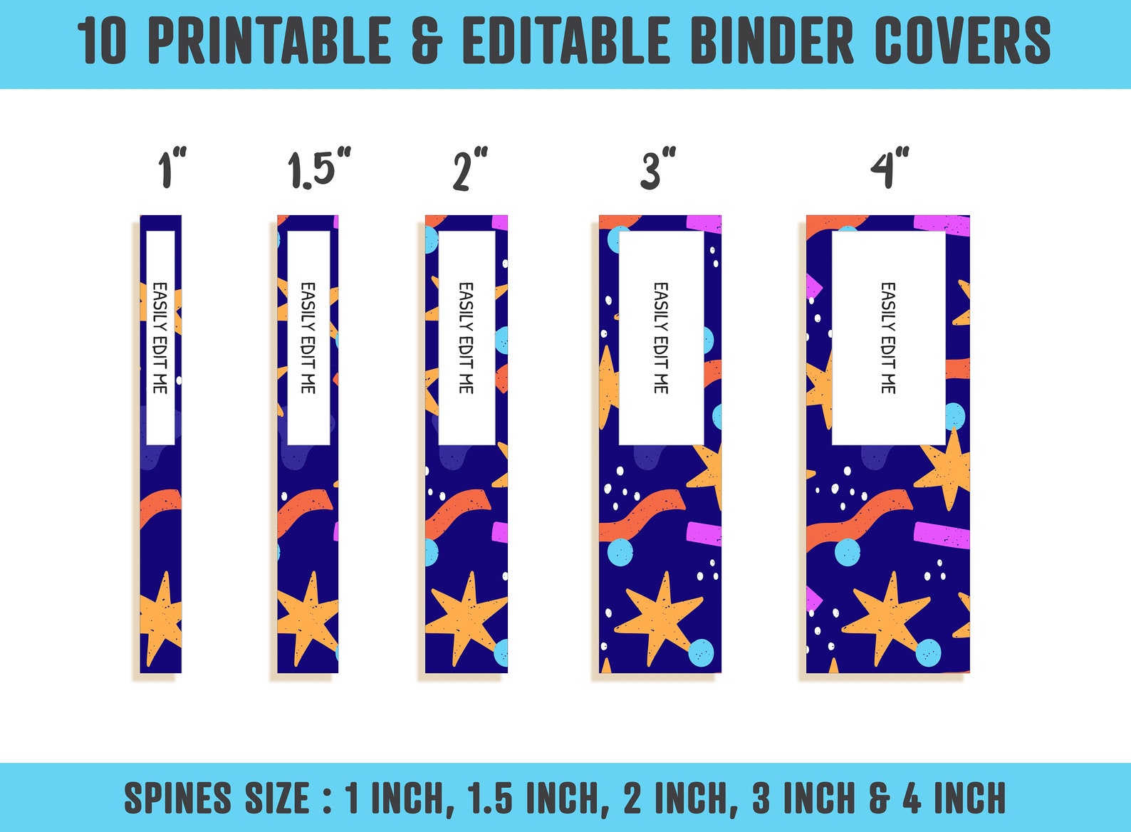 Abstract Binder Cover 10 Printable & Editable Coversspines - Etsy