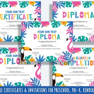Preschool Graduation Diploma, Editable End of Year Diplomas ...