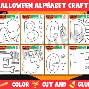 Halloween Alphabet Activities, Spooky ABC Crafts, 53 Pages, A-Z, Color ...