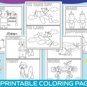 Opposite Coloring Pages, 40 Printable Animal Opposite Coloring Pages ...