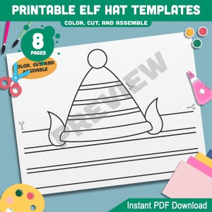 Printable Elf Hat Crown Craft Templates: Festive Christmas Activity for ...